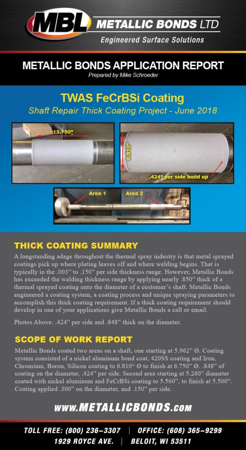 Thick Coating Project | MBL Metallic Bonds LTD United State